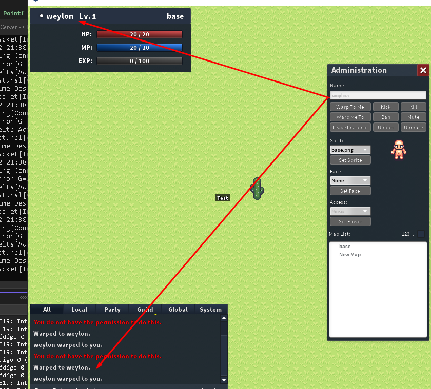 bug: Warp me to works for self · Issue #1380 · AscensionGameDev/Intersect-Engine · GitHub