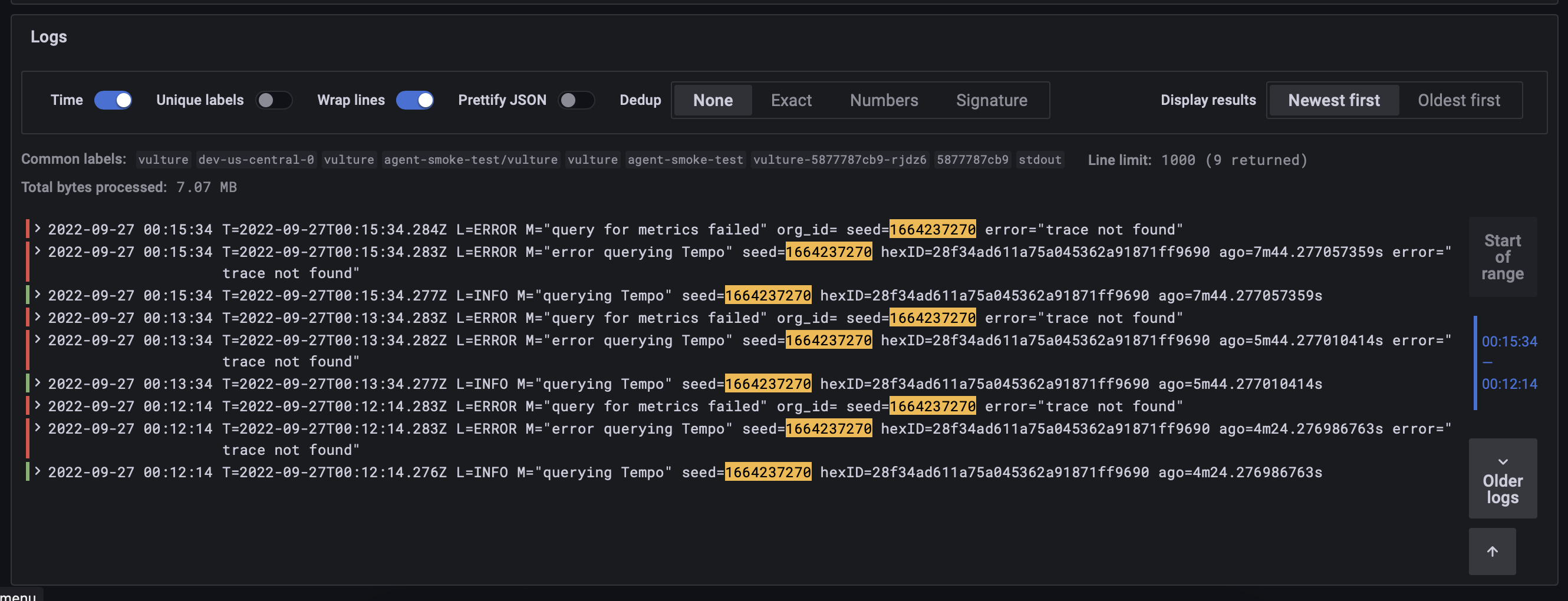 Vulture can search for traces it never generated · Issue #1761 · grafana/tempo · GitHub