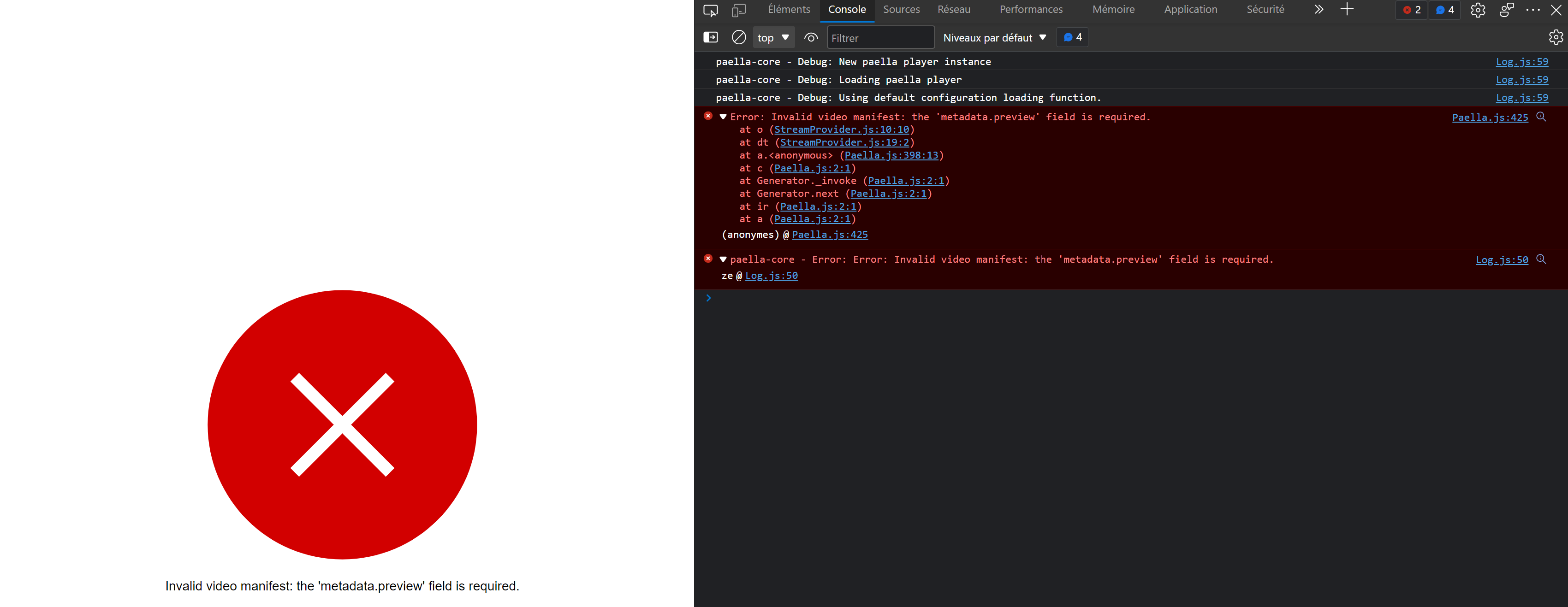 Paella7: Live Player check for preview elements and don't start (also StreamProvider.js error ...