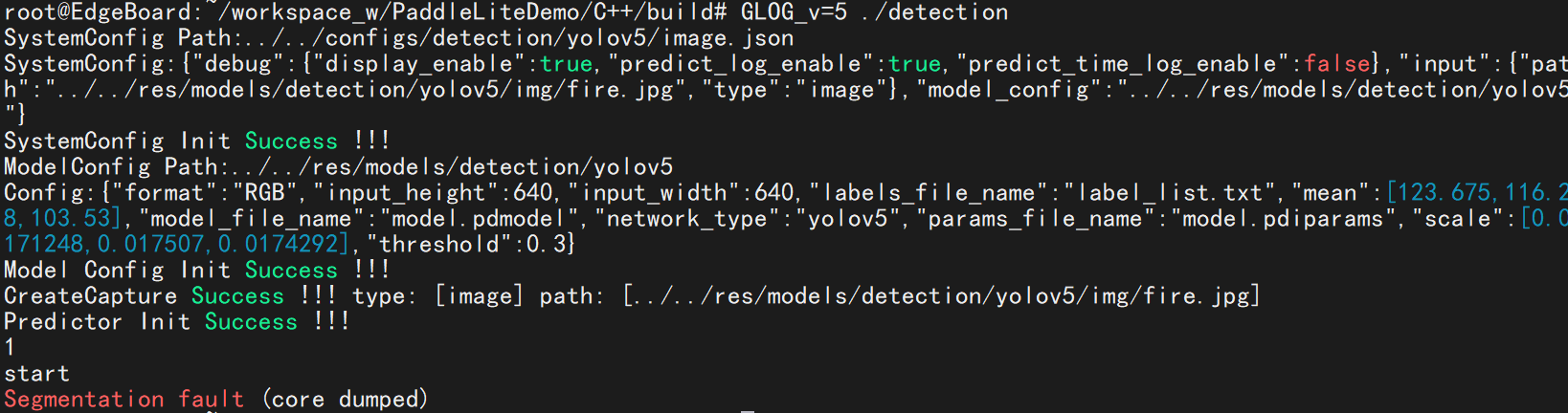 百度edgeboard部署yolov5,在n的时候报错segmentation Fault Core Dumped; · Issue 9545 3384