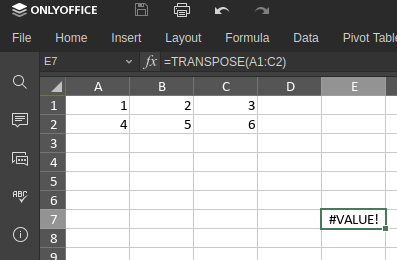 TRANSPOSE() formula is incorrect (support of spilled array) · Issue #1912 · ONLYOFFICE ...