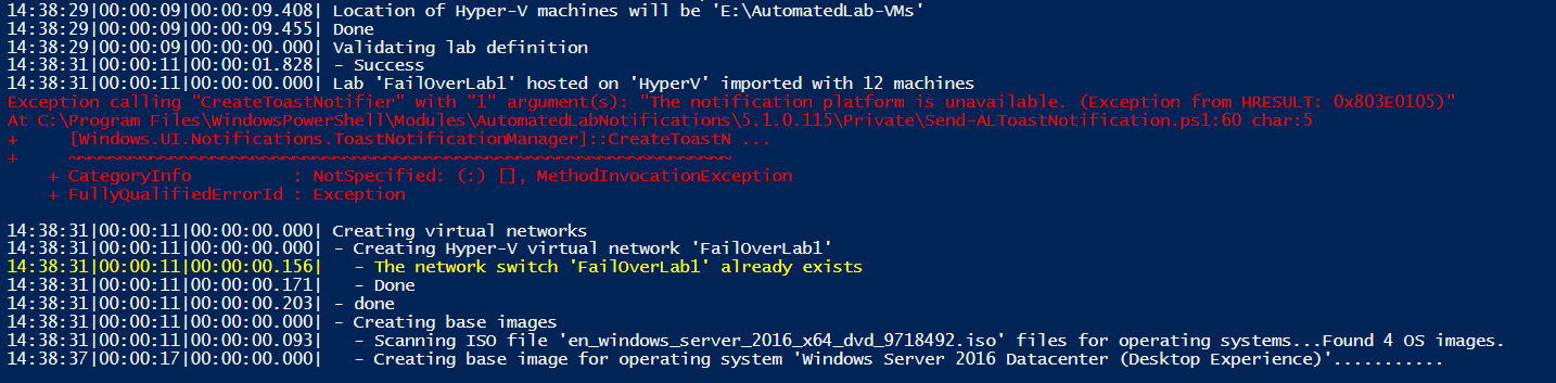 Toasts messages throws error message · Issue #491 · AutomatedLab/AutomatedLab · GitHub