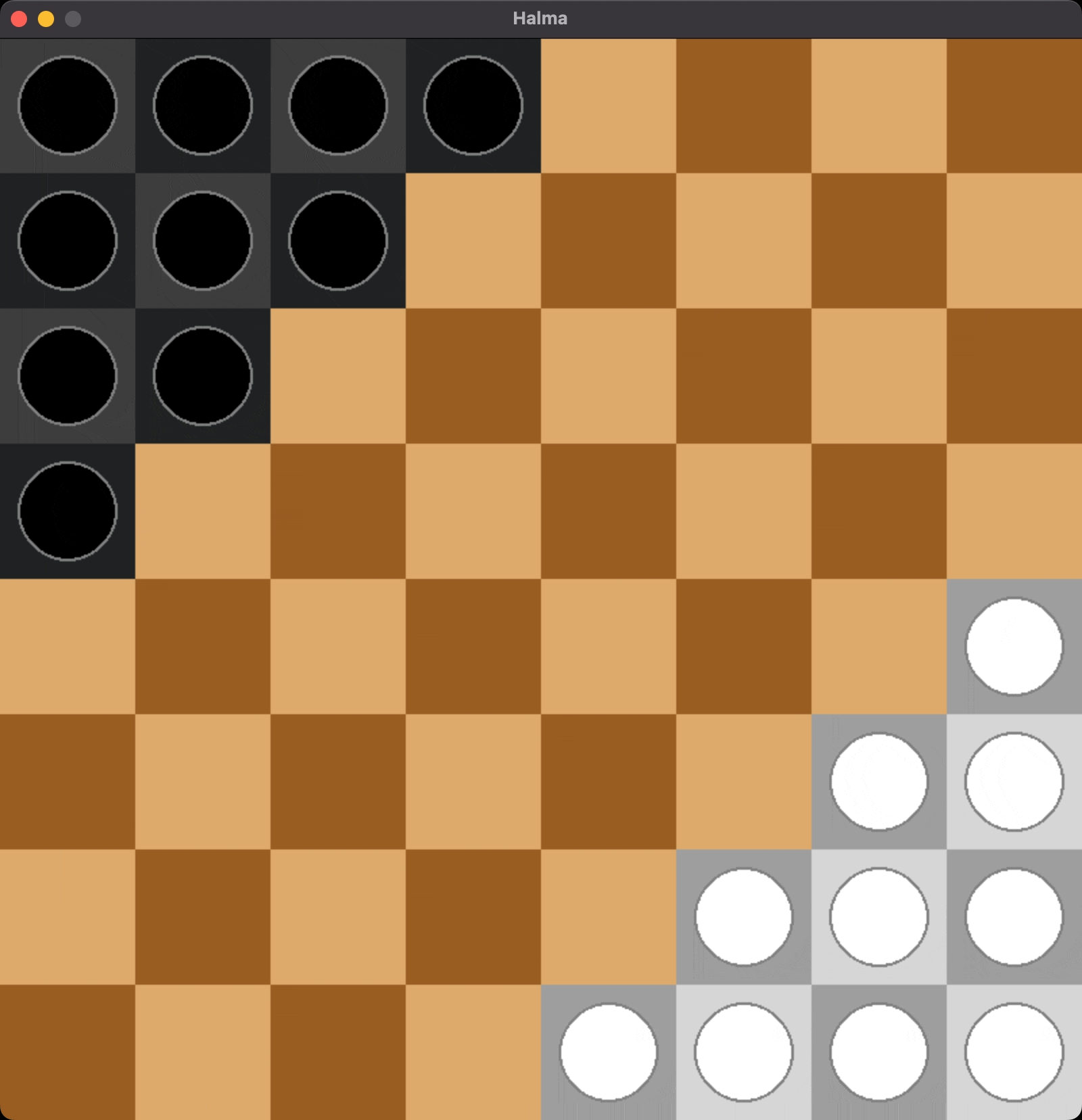 GitHub - cameronchafin/HalmaGame: Python implementation of the board ...