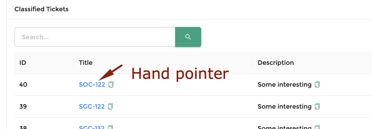 [Admin] On hover mouse pointer should be hand instead of input pointer Tickets -> Title · Issue ...