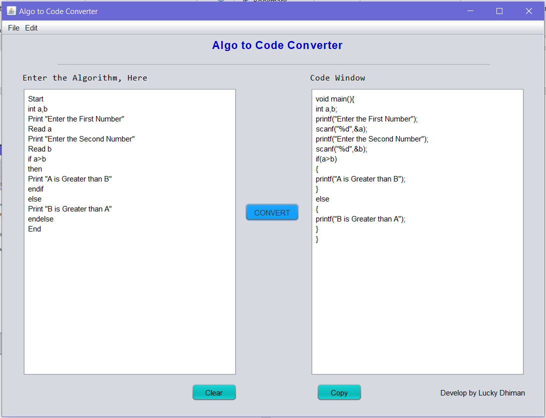 GitHub - LuckyDhiman/algo-to-code-converter