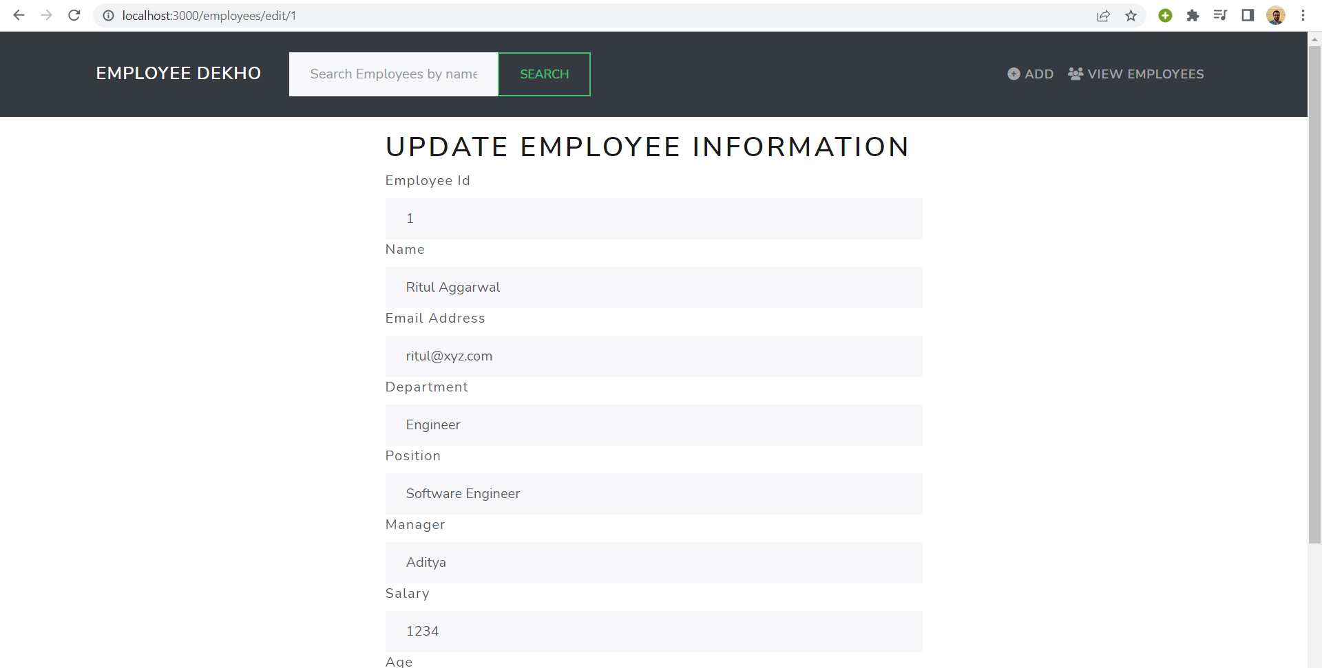 GitHub - ritulaggarwal/employeeDekho