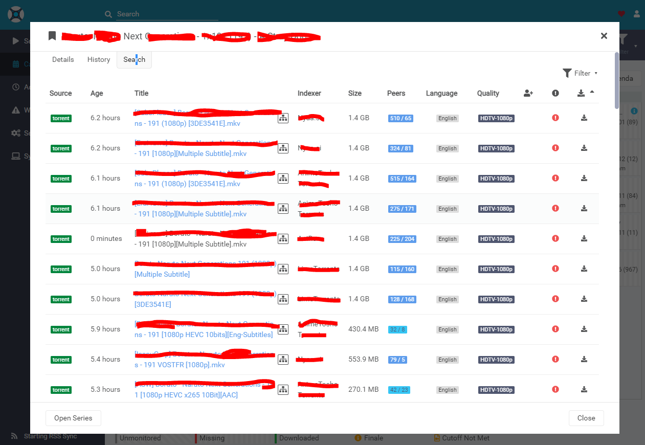 Navigation Pane · Issue 6085 · Radarrradarr · Github 
