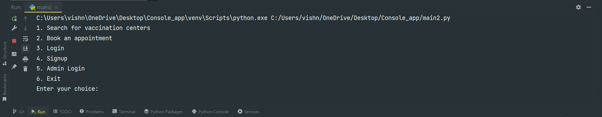 GitHub - VishnuTalwar/Console_app: A Console based app for Booking of Covid Vaccination made ...