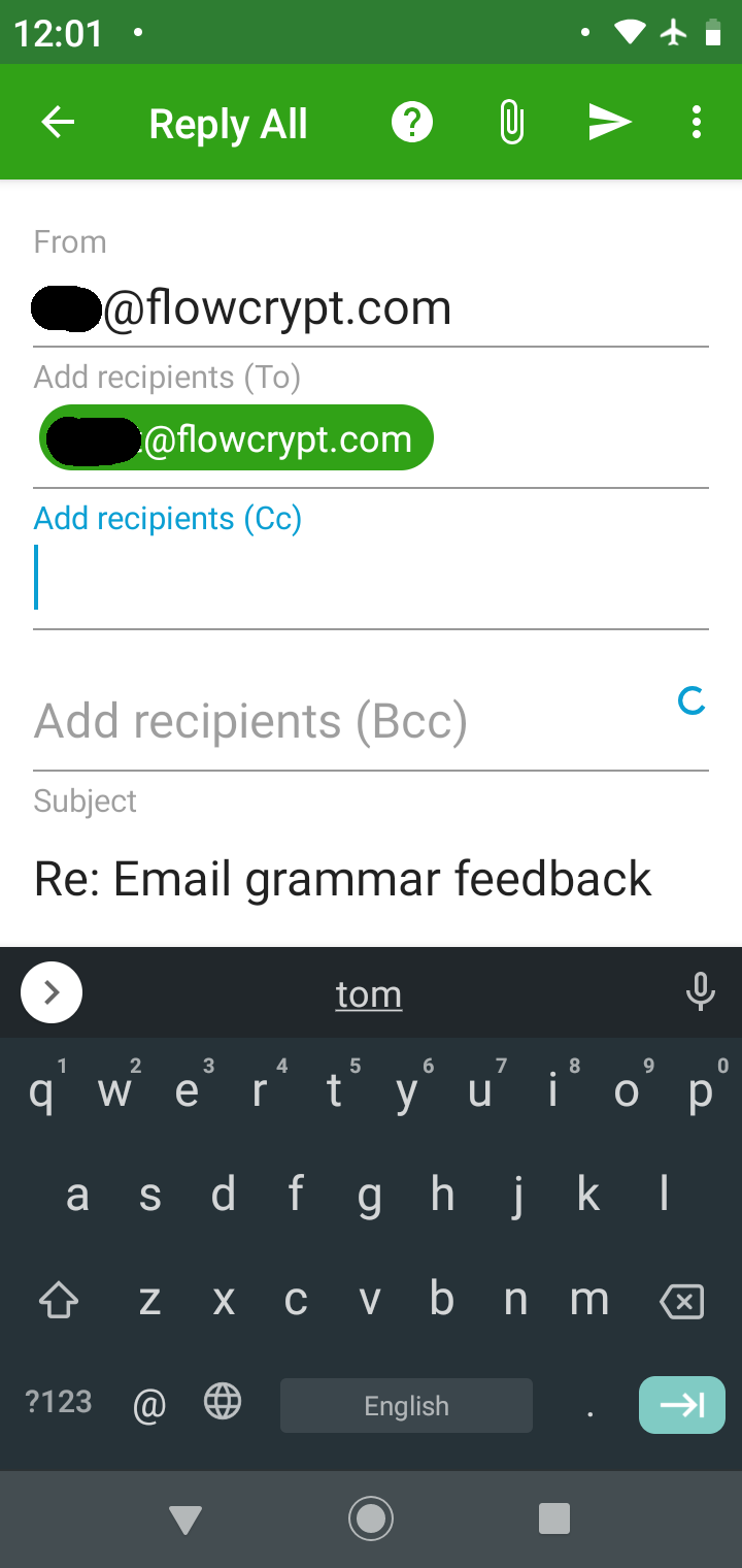 Bcc loads forever after expanded · Issue #1393 · FlowCrypt/flowcrypt-android · GitHub