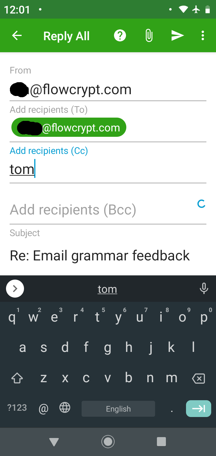 Bcc loads forever after expanded · Issue #1393 · FlowCrypt/flowcrypt-android · GitHub