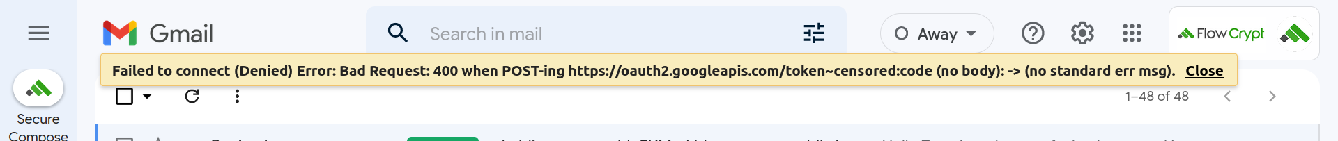 issue reconnecting authentication on existing installation · Issue #4693 · FlowCrypt/flowcrypt ...