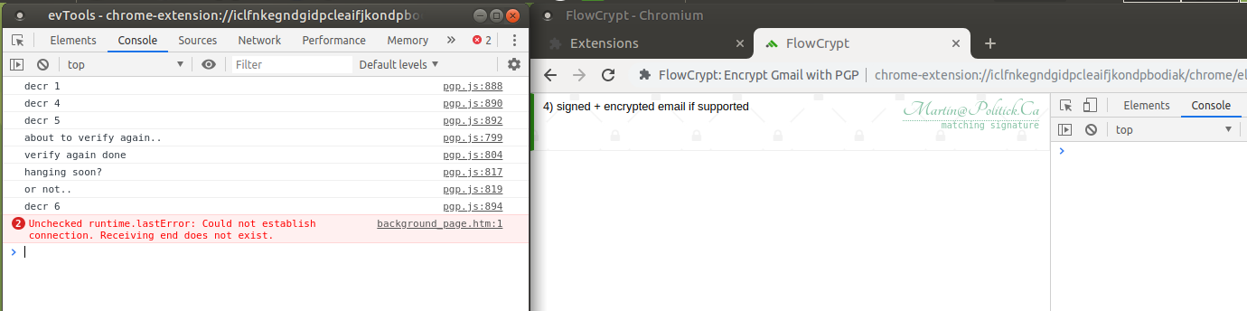 Unchecked runtime.lastError: Could not establish connection. Receiving end does not exist ...