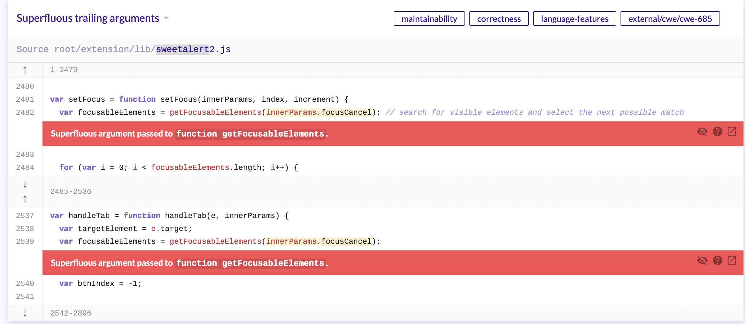 possible superfluous arguments · Issue #1741 · sweetalert2/sweetalert2 · GitHub
