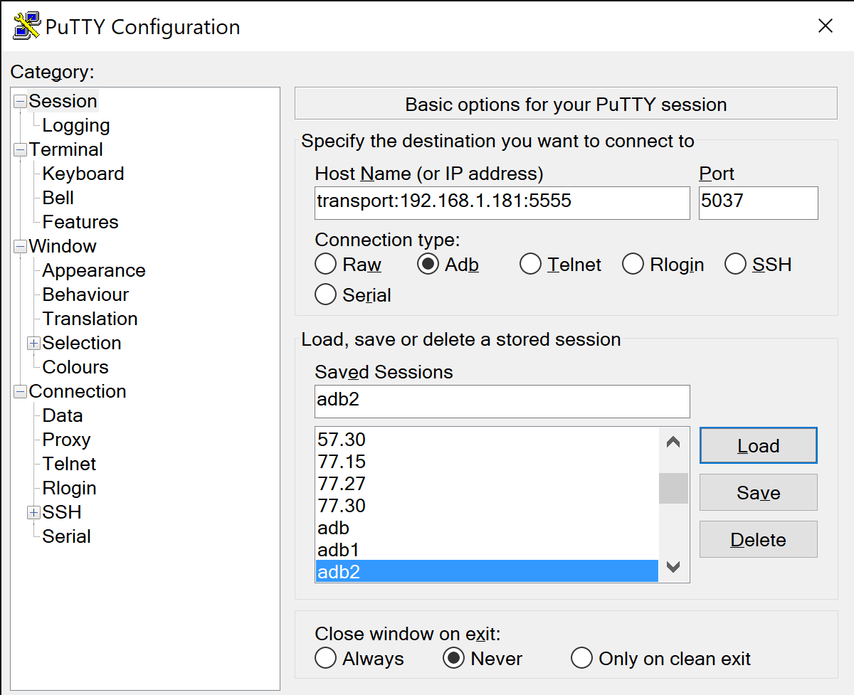 adb: unknown host service · Issue #1 · voodik/puttyadb · GitHub