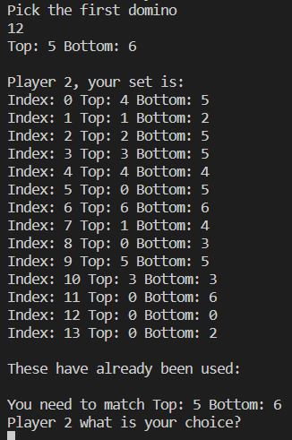 GitHub - TheNaila/Dominoes: Command-line two-player dominoes game