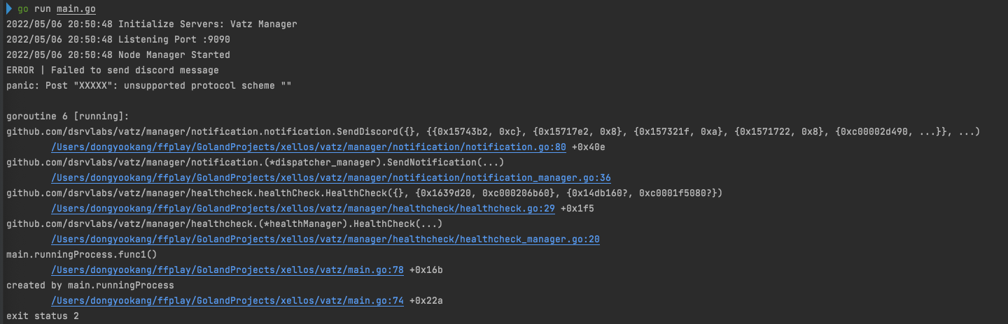 Vatz application crashes when secret_key is fake. · Issue #104 · dsrvlabs/vatz · GitHub