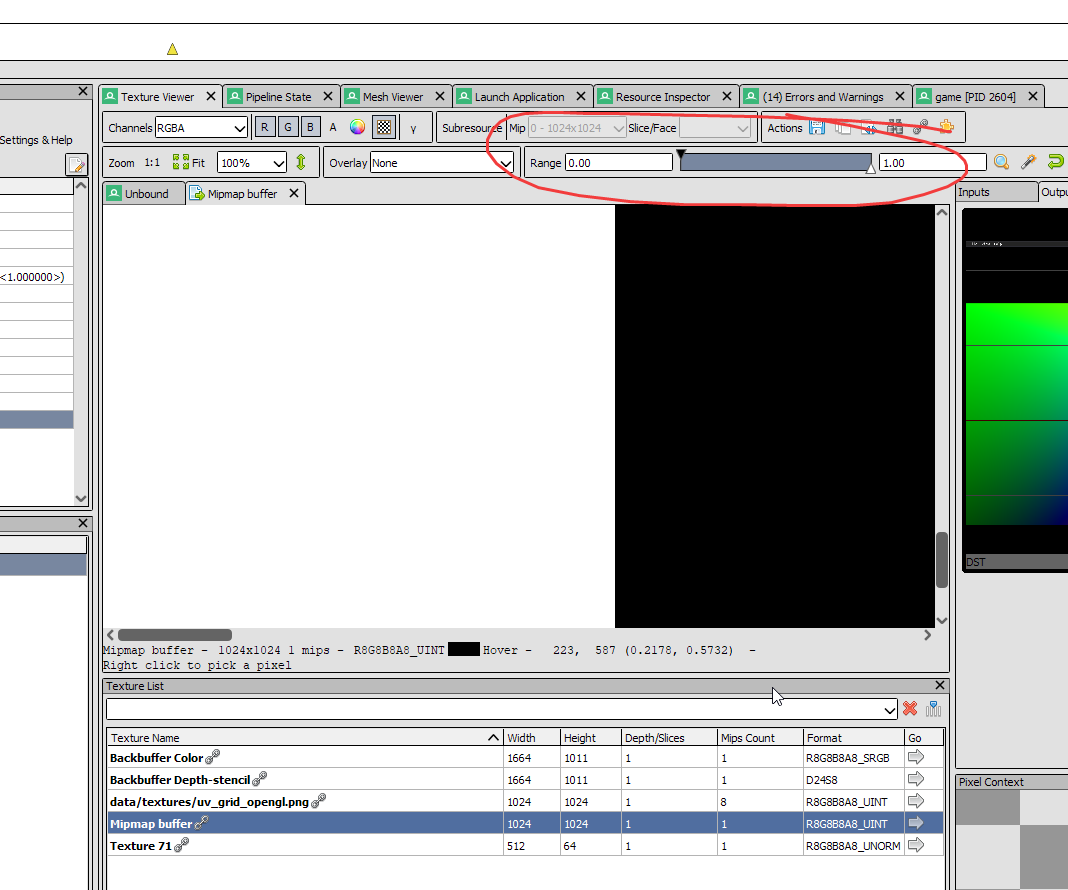 Texture Viewer Defaults To Range 0 1 For 8 Bit Unsigned Integer Formats · Issue 2862 · Baldurk 4221