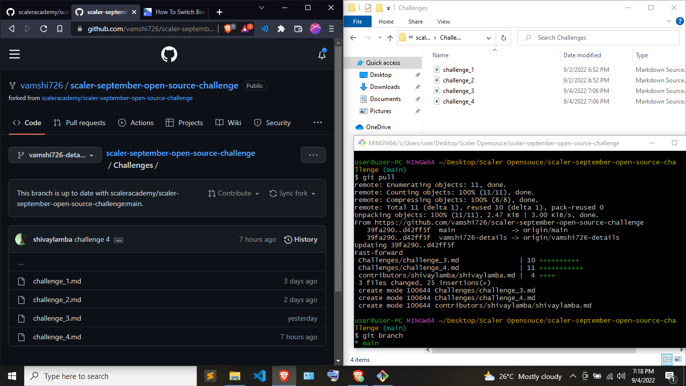 Challenge 1,2,3,4 : Vamshi Muluguri · Issue #79 · scaleracademy/scaler-september-open-source ...