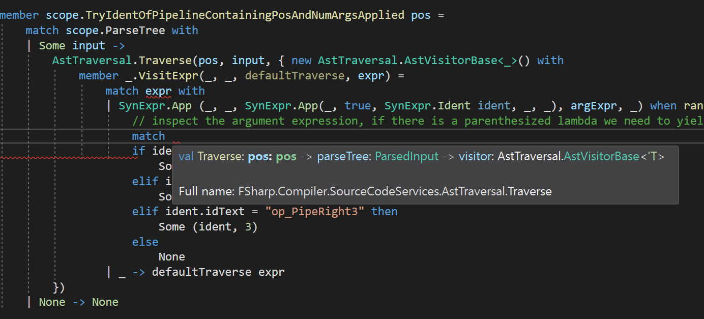'IntelliSense on Functions' tooltip does not appear when in parentheses related to other ...