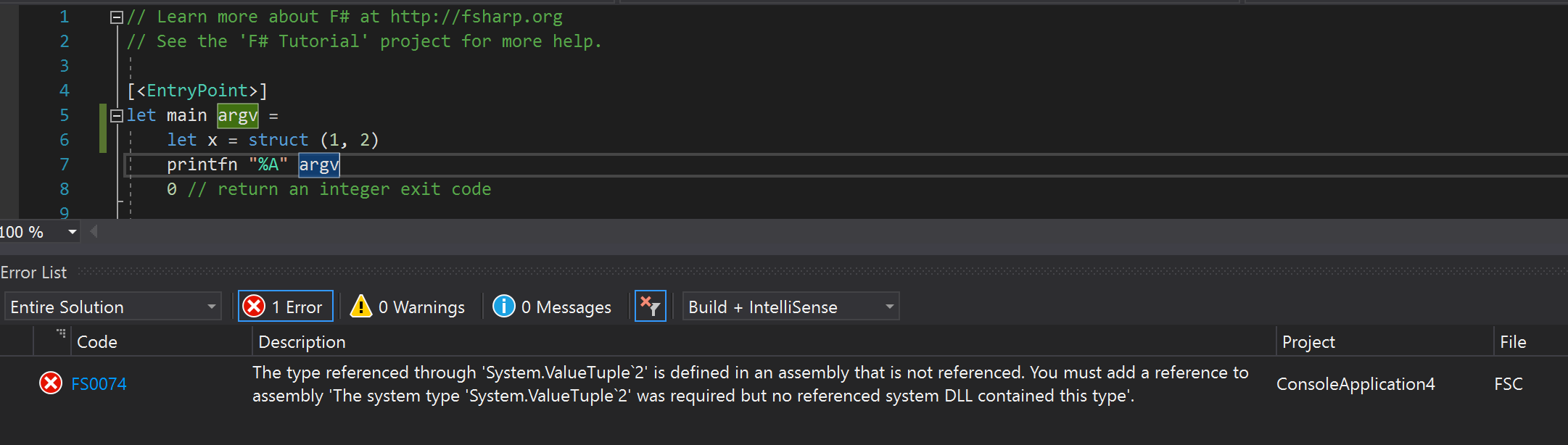 Message About The Missing Systemvaluetuple Reference Should Be Visible
