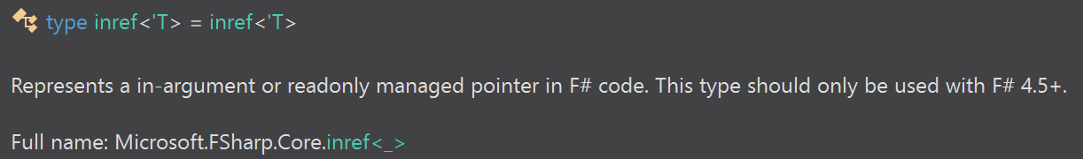 No XML Doc for inref/outref in tooltip · Issue #5279 · dotnet/fsharp · GitHub