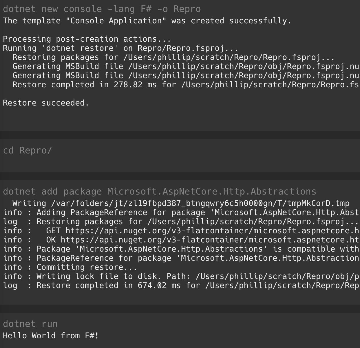"error FS3160: Problem reading assembly" when referencing Microsoft.AspNetCore.Http.Abstractions ...