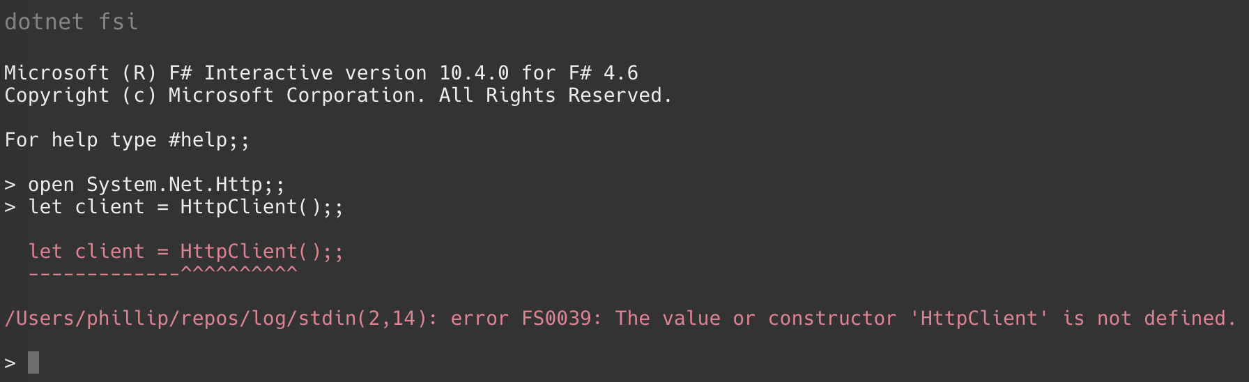 dotnet-fsi cannot find HttpClient type despite the namespace being opened · Issue #6215 · dotnet ...
