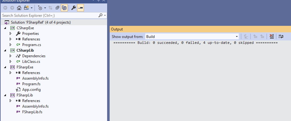 F# .NET Framework project referencing .NET Standard project is rebuilt every time (never up-to ...