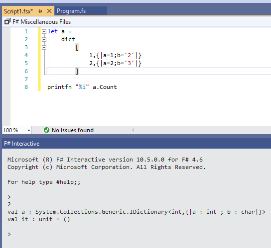 Accessing IDictionary .Count with anonymous type as values gives type constraint mismatch error ...