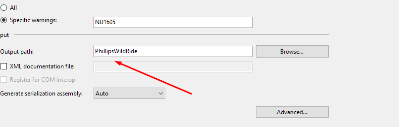 Project properties doesn't understand how target framework and runtime identifier are appended ...