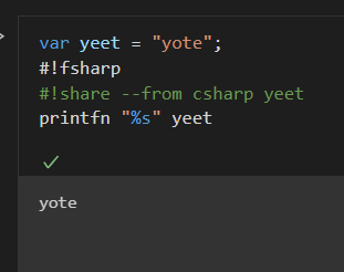 Variable sharing from C# to F# does not work across cells · Issue #530 · dotnet/interactive · GitHub