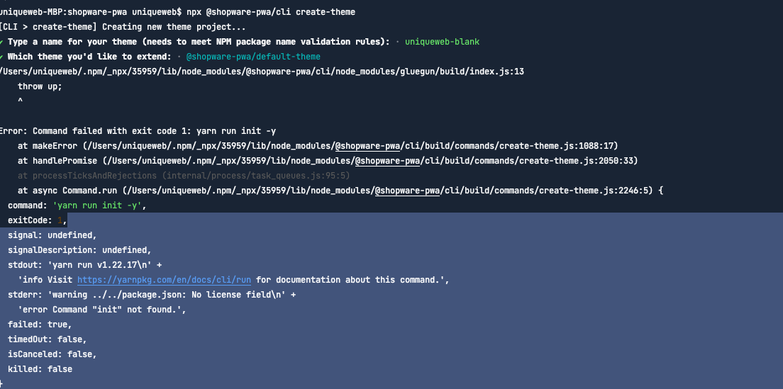 [Bug] Create theme command · Issue #1784 · vuestorefront/shopware-pwa · GitHub