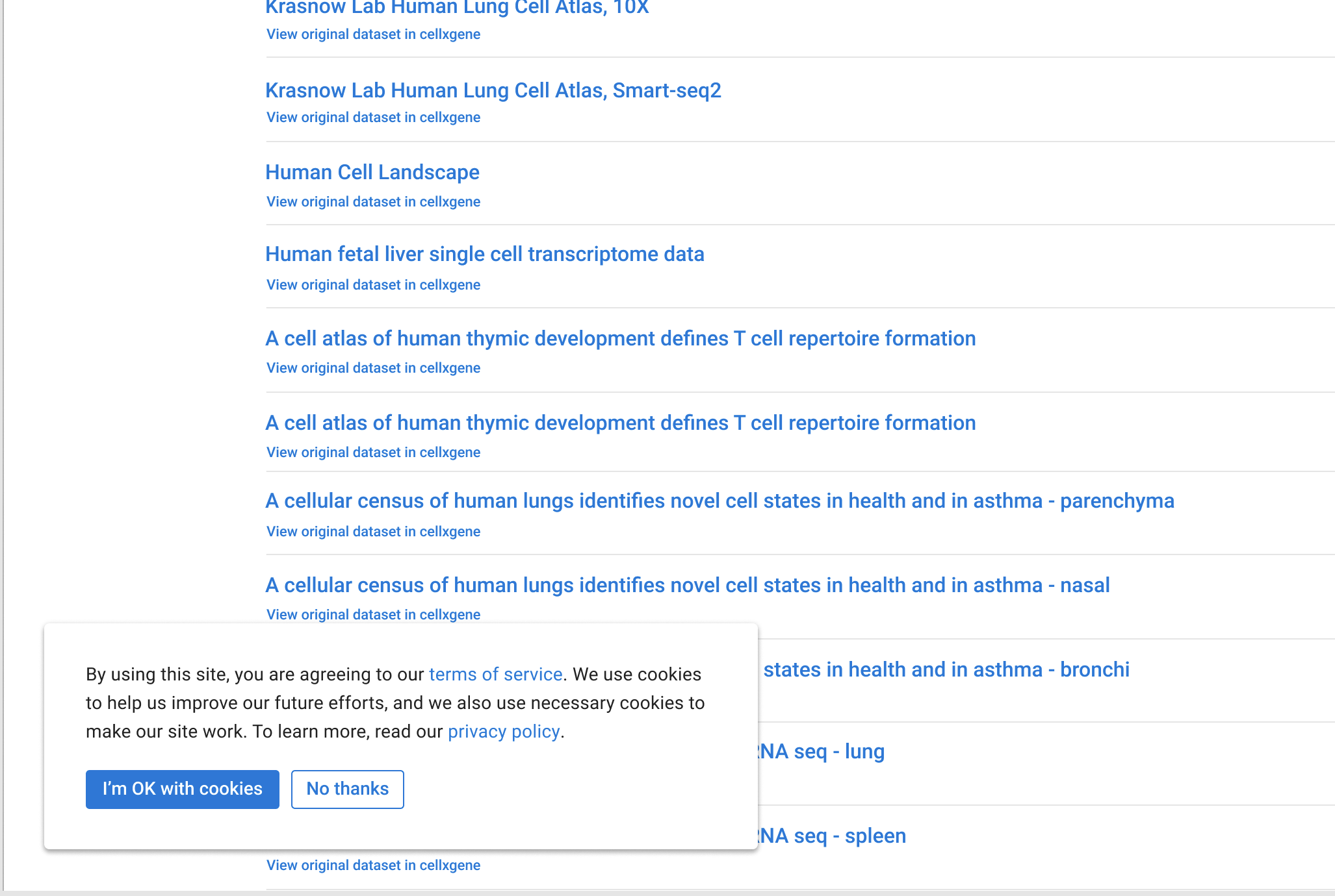 Implement cookie banner on frontend · Issue #332 · chanzuckerberg/single-cell-data-portal · GitHub