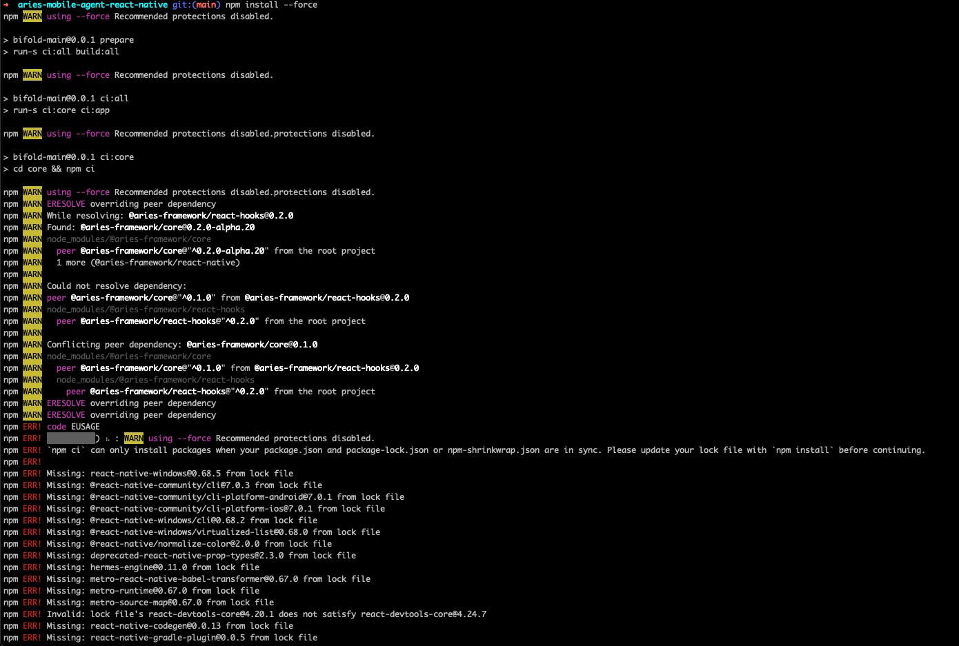 Unable to run npm install as per the instructions in the README · Issue #347 · openwallet ...