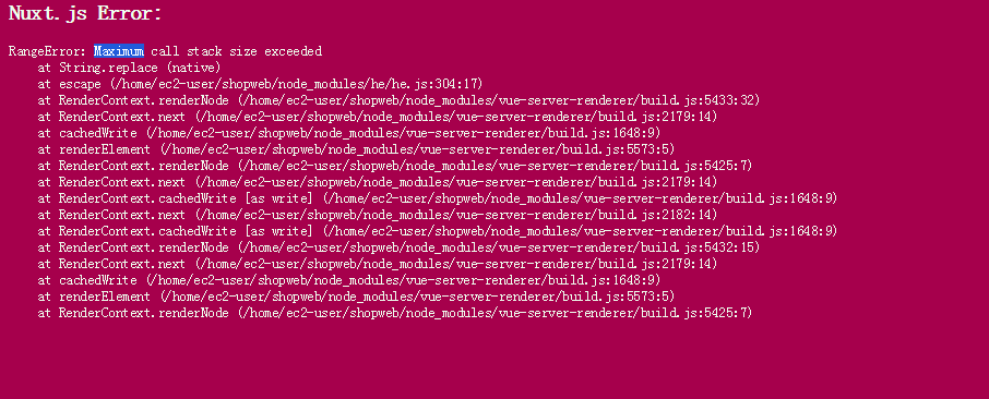 Maximum call stack size exceeded · Issue #582 · nuxt/nuxt · GitHub