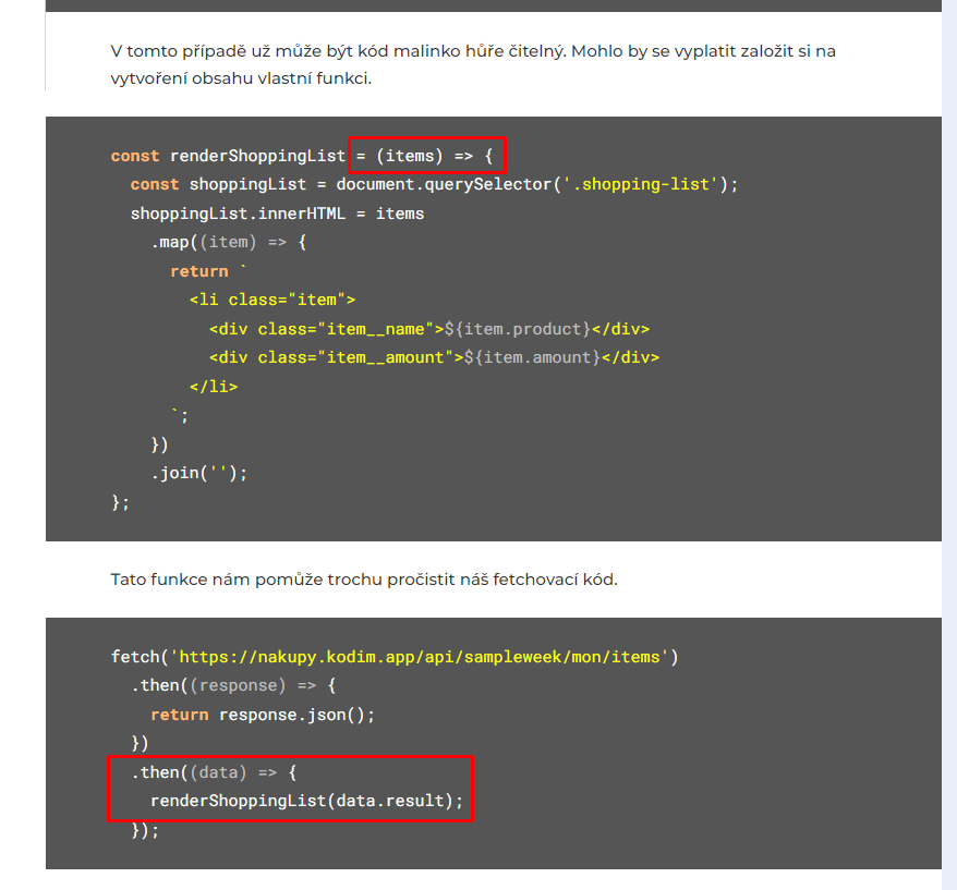 Jednotné volání funkcí · Issue #327 · Czechitas-podklady-WEB/daweb-vyuka · GitHub