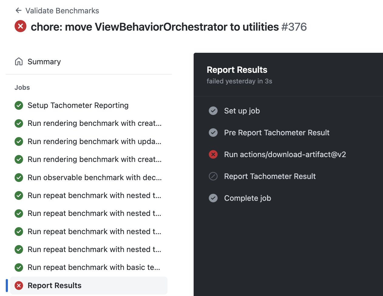fix: benchmark pipeline failure on download-artifact · Issue #6511 · microsoft/fast · GitHub