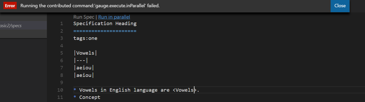 Error in Run in parallel · Issue #95 · getgauge/gauge-vscode · GitHub