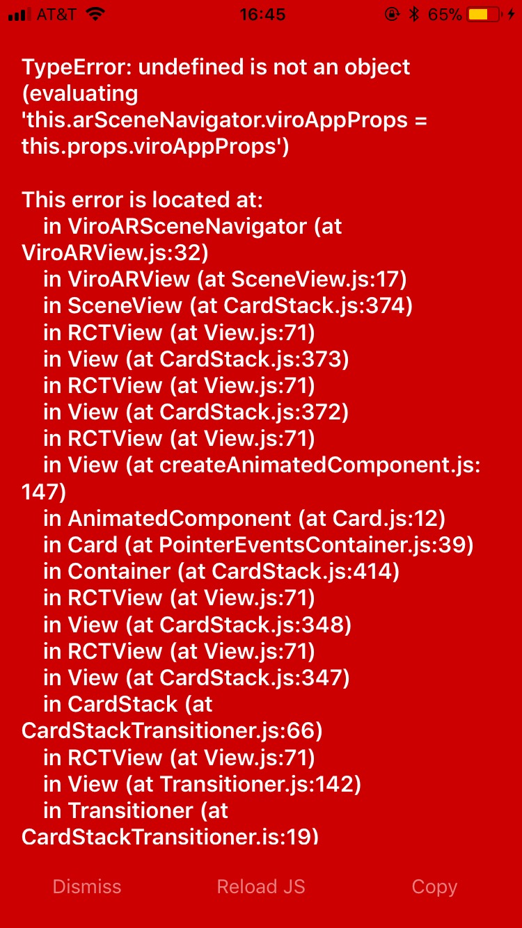 ARSceneNavigator props crash · Issue #276 · viromedia/viro · GitHub