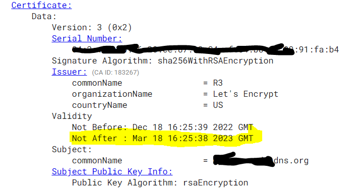 Certificate Expiry - Let'SEncrypt · Issue #85872 · home-assistant/core · GitHub