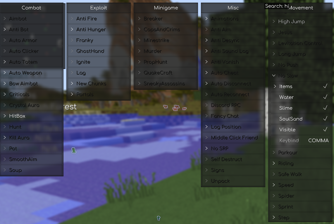 ClickGUI search module configs always white · Issue #3340 ...