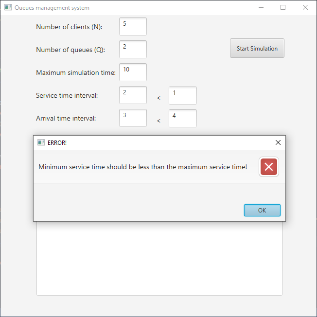 GitHub - TudorTrasculescu123/Queue-simulator: A desktop application built in Java using JavaFX ...