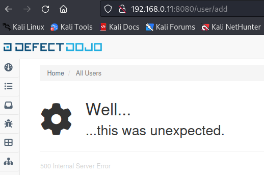 Cant Add New Users · Issue 7673 · Defectdojodjango Defectdojo · Github
