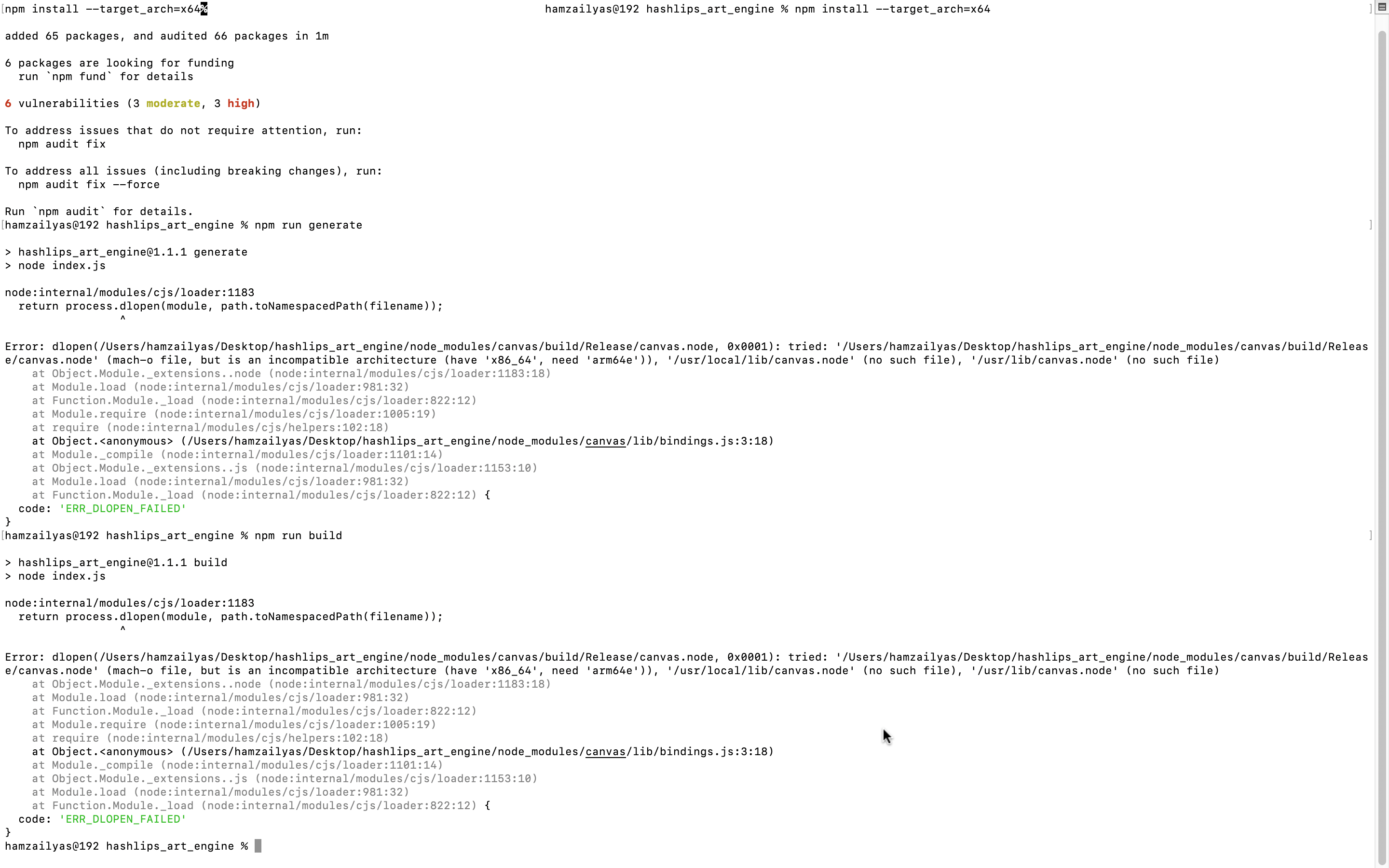 Npm not Install macbook air m1 · Issue #643 · HashLips/hashlips_art_engine · GitHub