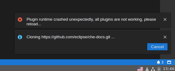 Plugin runtime crashed unexpectedly · Issue #14551 · eclipse-che/che · GitHub