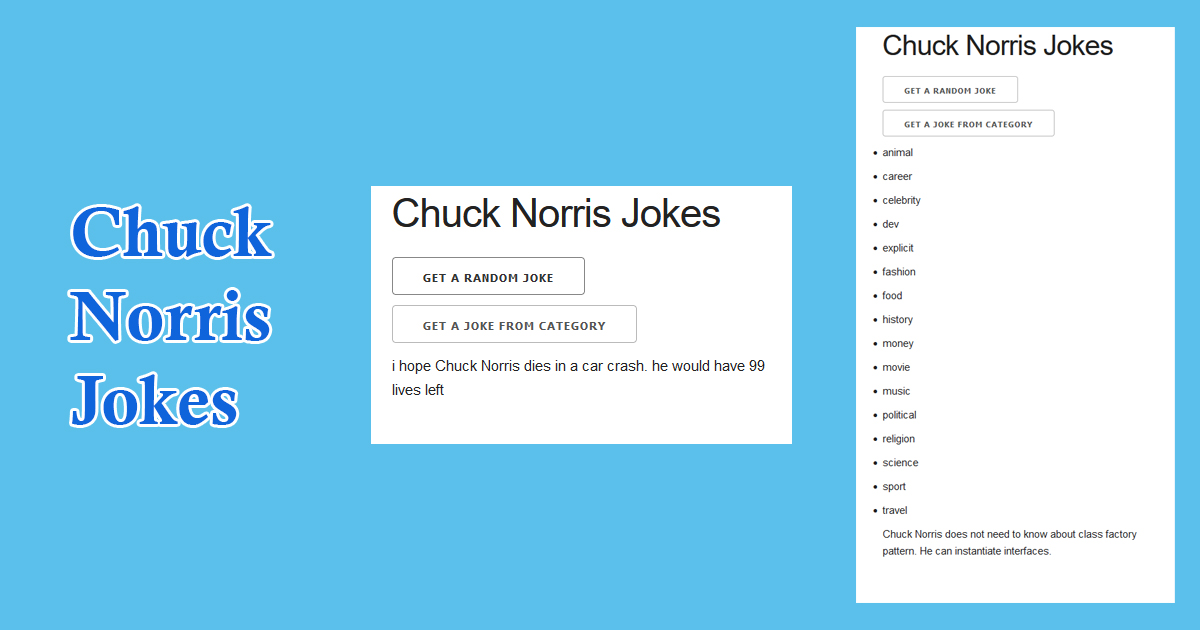 GitHub - behzadghotbifar/chuck-norris-jokes: Load Random Chuck Norris Jokes with option to ...