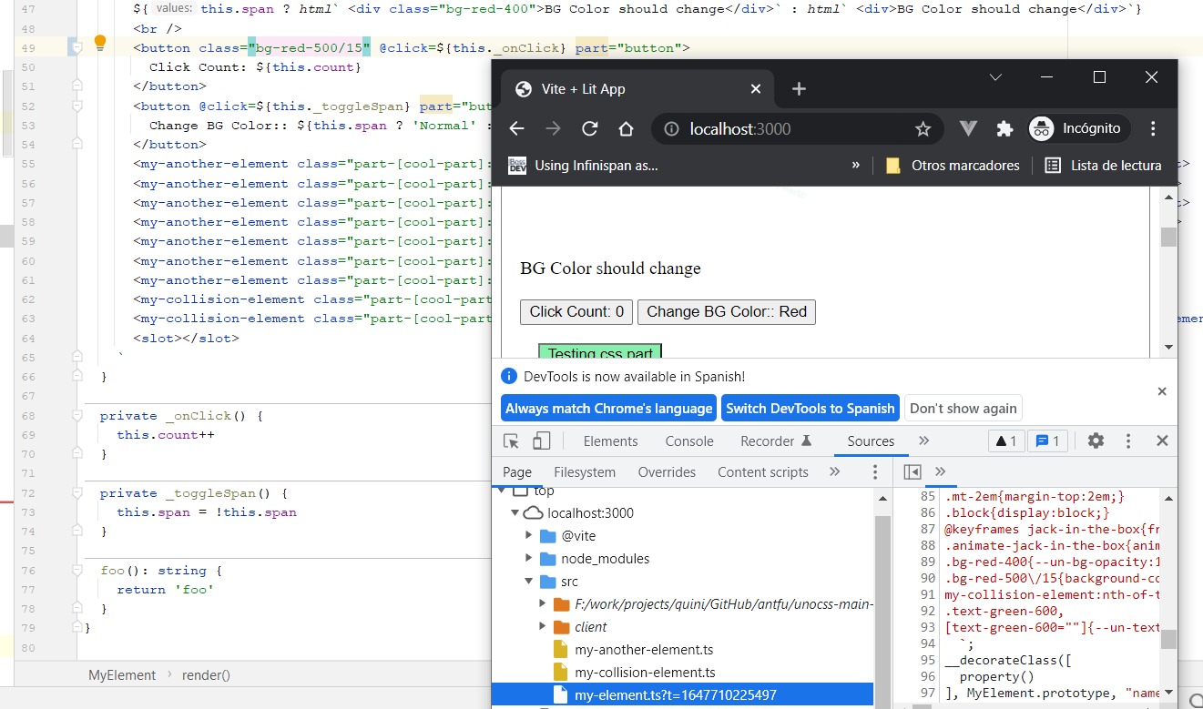 Colors with opacity are not escaped in shadow-dom mode · Issue #739 · unocss/unocss · GitHub