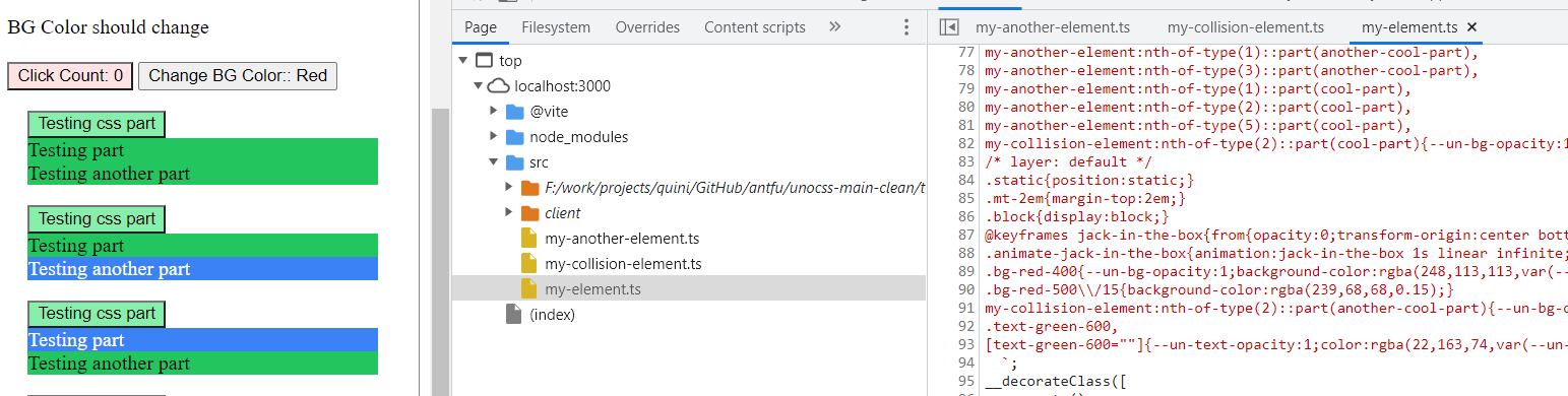 Colors with opacity are not escaped in shadow-dom mode · Issue #739 · unocss/unocss · GitHub