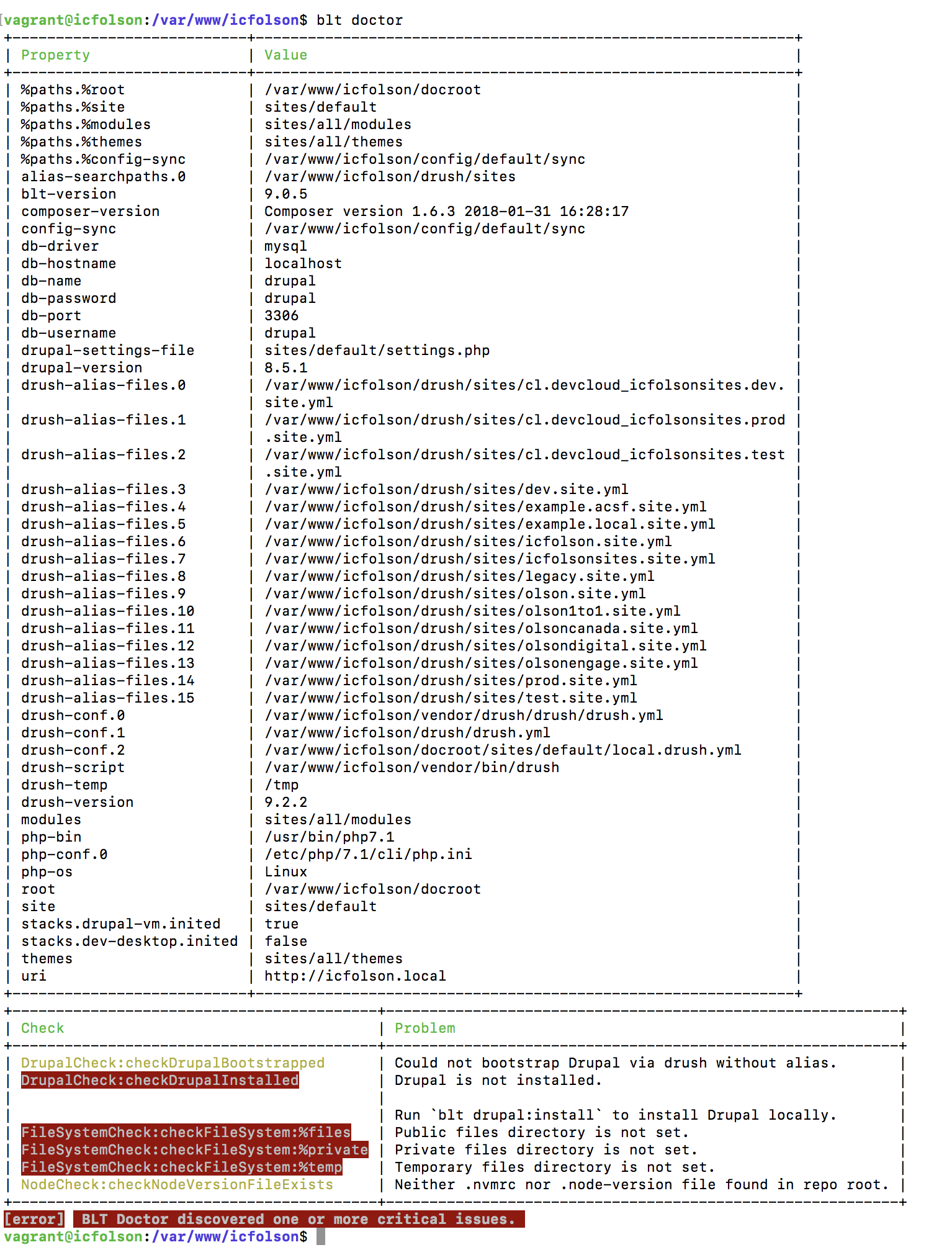 Updated BLT throwing error MySql is not available. Please run `blt doctor` to diagnose the issue ...