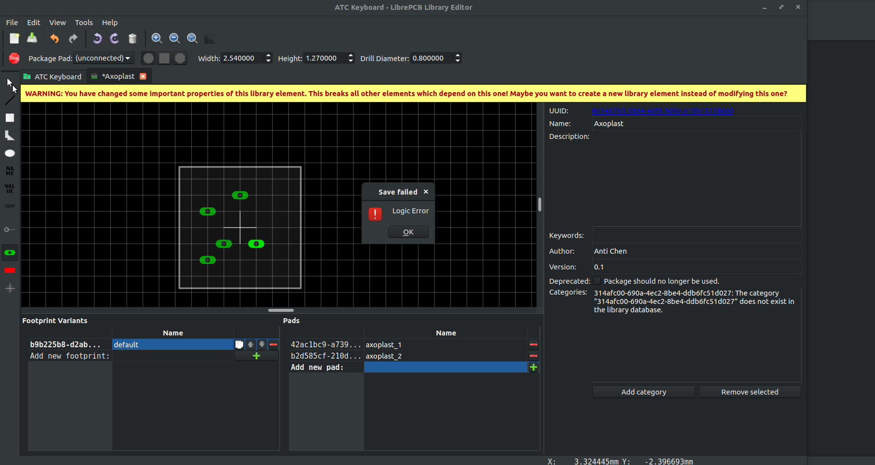 can not save with logic error · Issue #206 · LibrePCB/LibrePCB · GitHub
